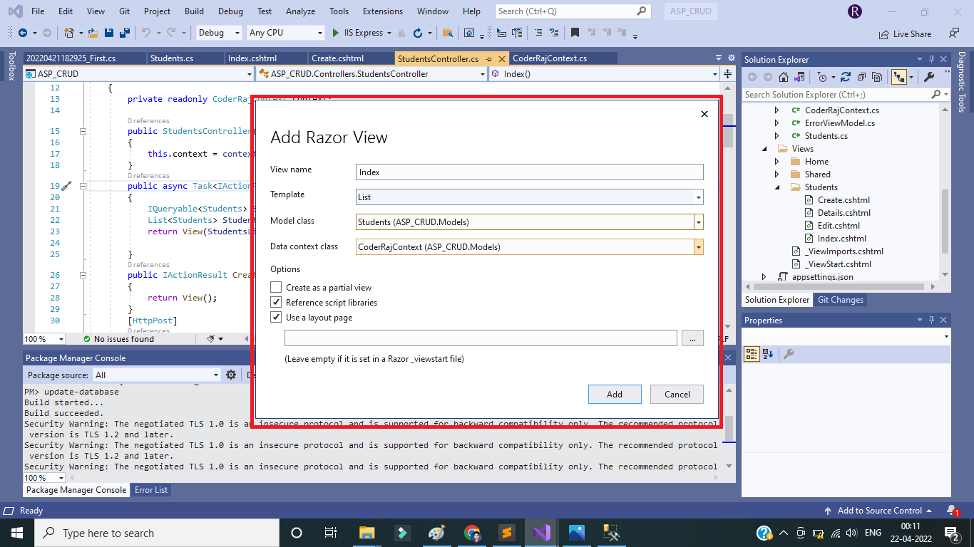 Aspnet Core Crud Operations Using Entity Framework Coderraj