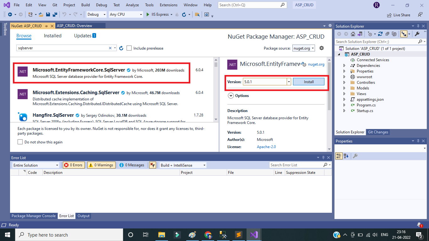 Aspnet Core Crud Operations Using Entity Framework Coderraj 2354